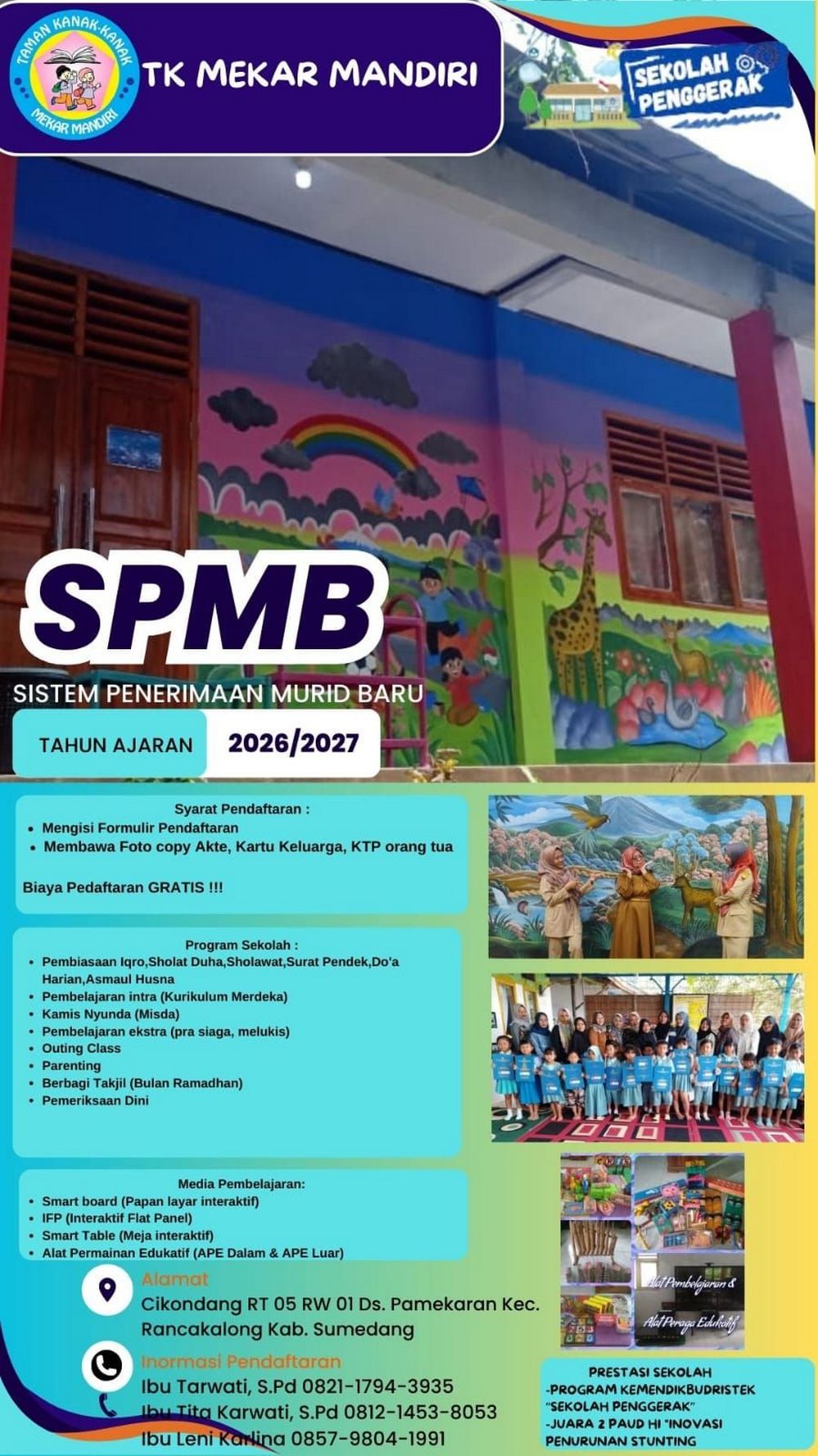 SPMB TK Mekar Mandiri Tahun Pelajaran 2026/2027 - Sumedang Tandang